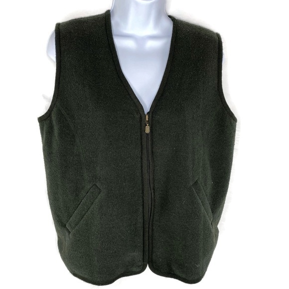 allison | Sweaters | Allison Co Hunter Green Light Weight Zip Vest ...